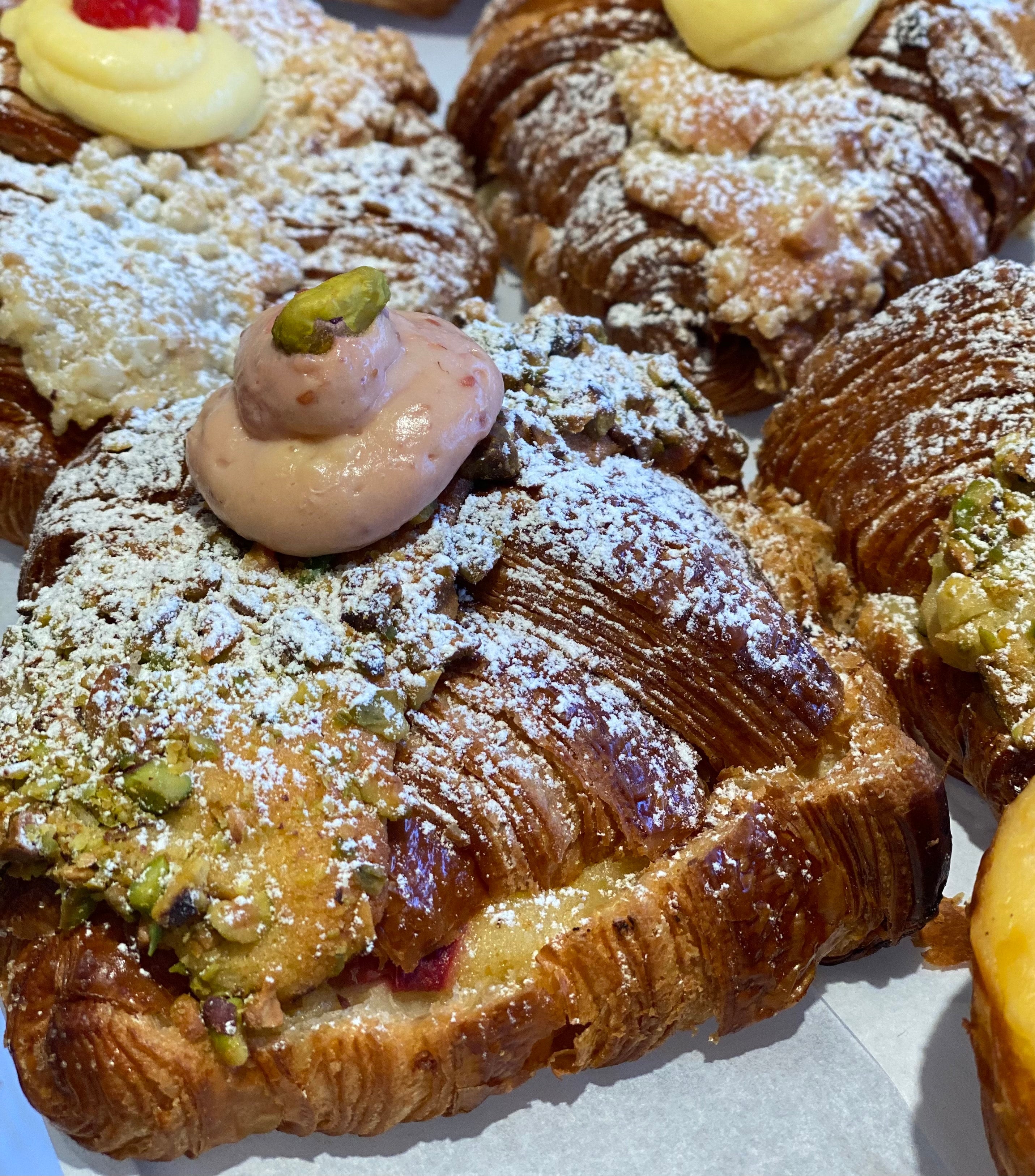 Pistachio, Pear & Rhubarb Croissant | Alexander's Bakery Southside